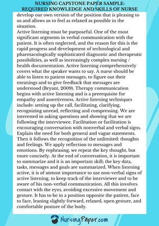 Nursing Capstone Paper Sample | PDF
