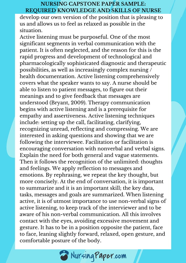 Nursing Capstone Paper Sample | PDF