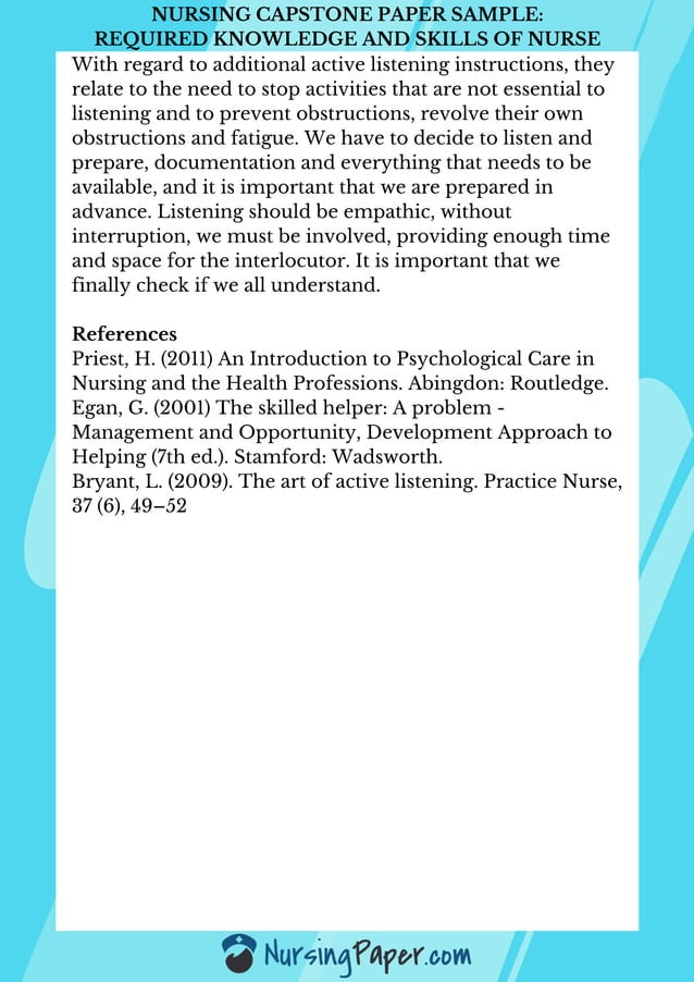 Nursing Capstone Paper Sample | PDF