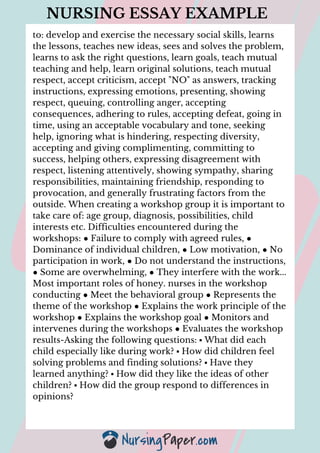 Nursing Essay Example | PDF