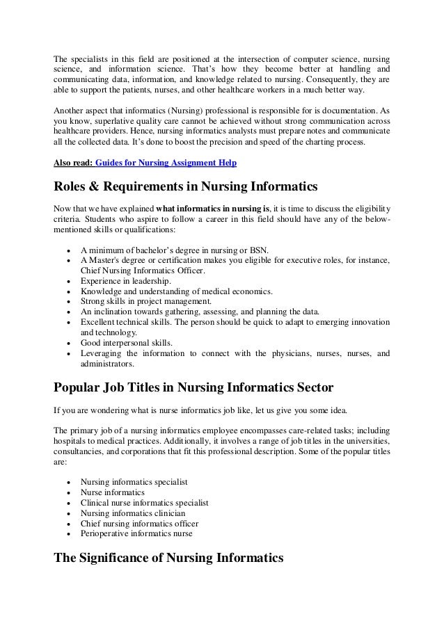 Nursing informatics | PDF