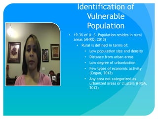 Nursing 7001 vulnerable populations presentation | PPTX