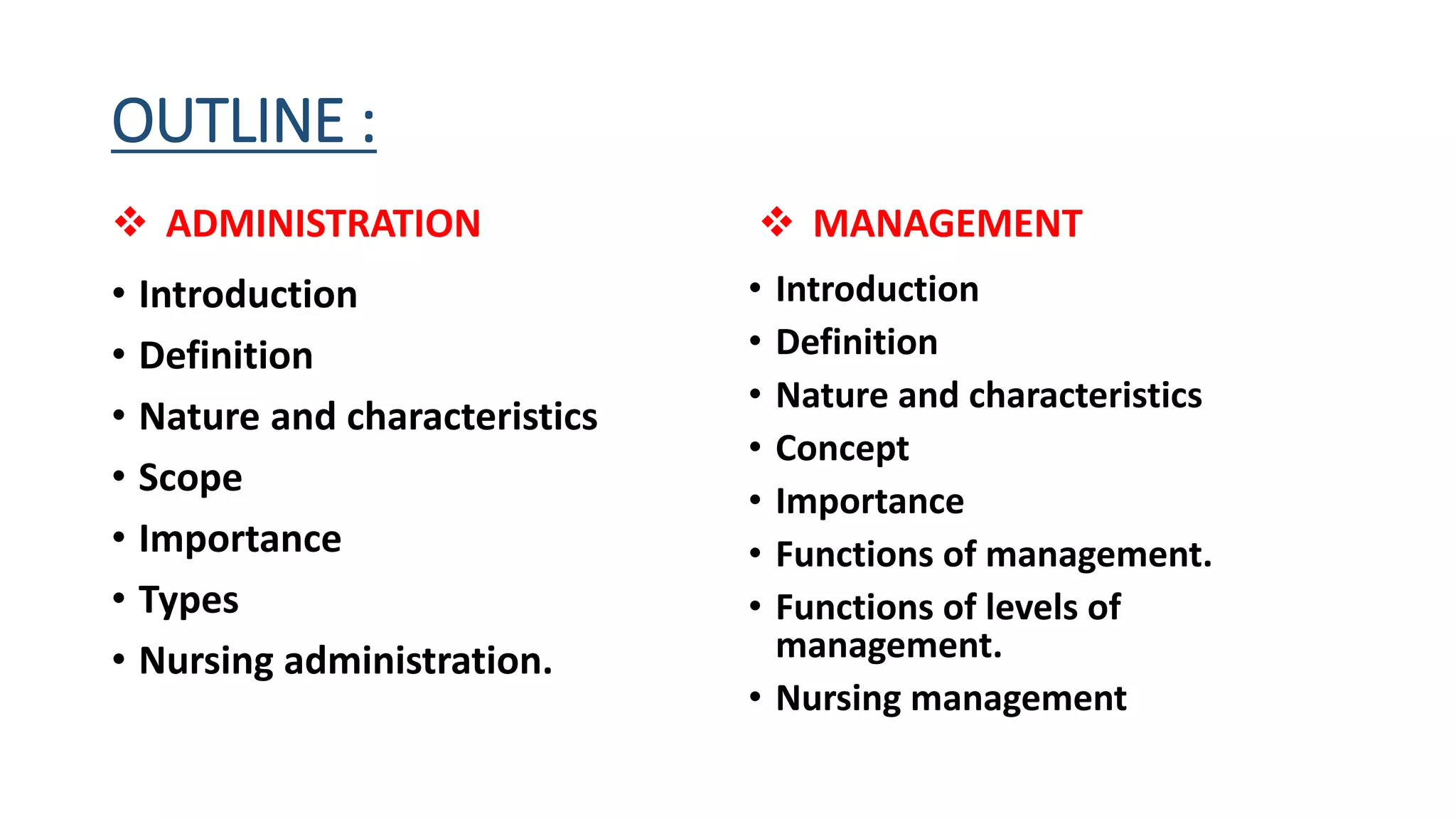 Introduction to Nursing Administration and Management | PDF