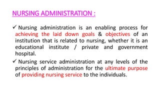 Introduction to Nursing Administration and Management | PDF