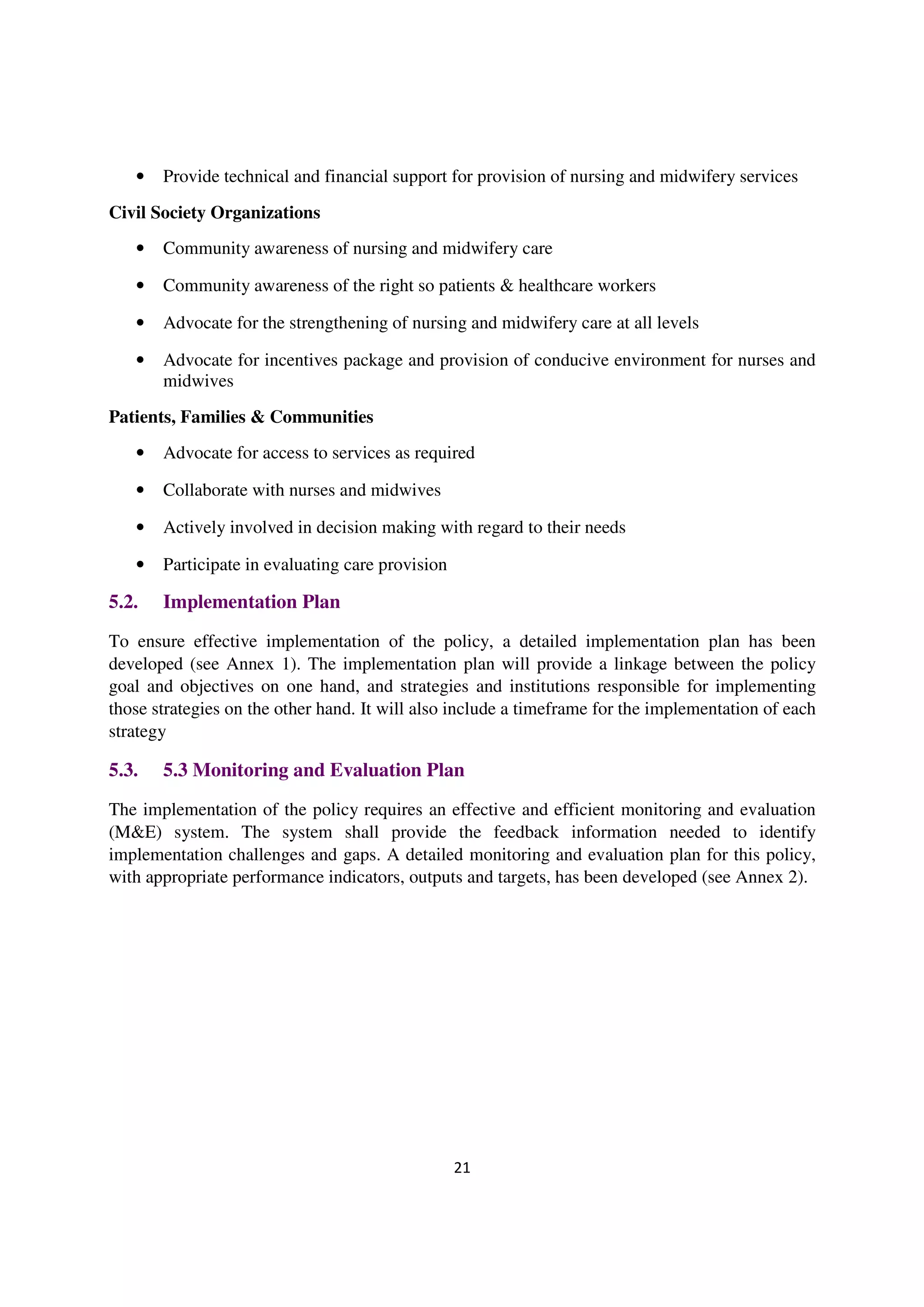 Nursing And Midwifery Policy Pdf Pregnancy Reproductive Health