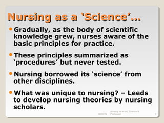 Nursing art, science & profession 1 | PPT