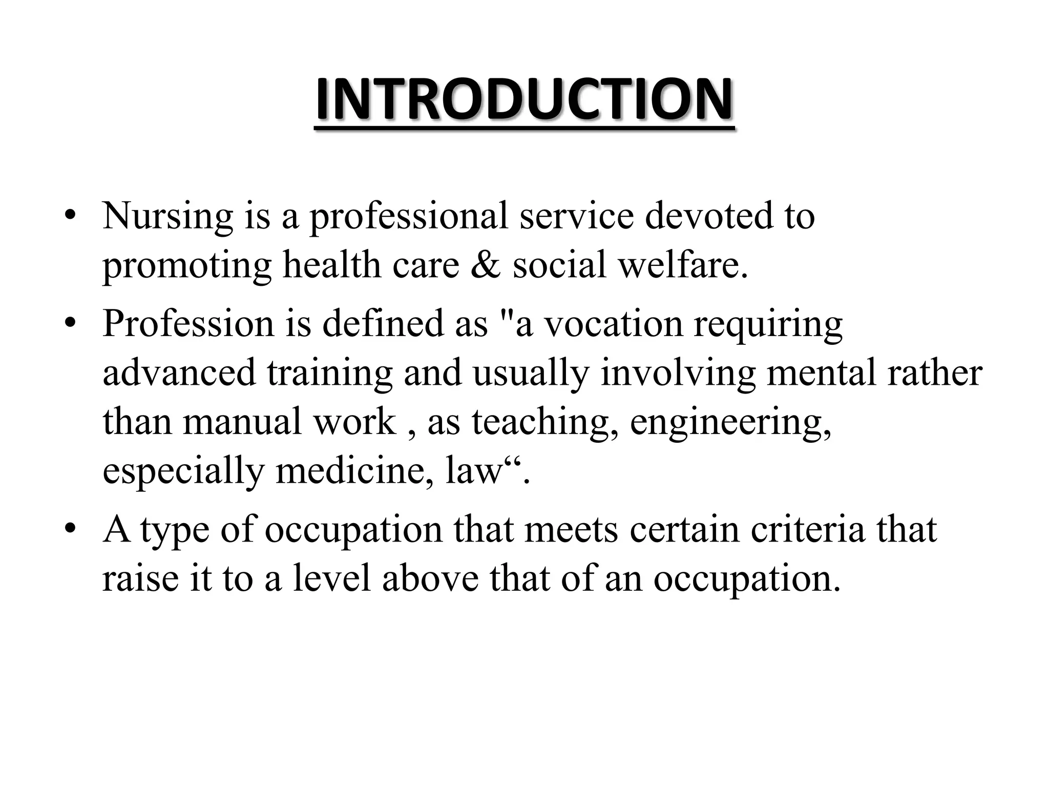 Nursing as a profession | PPTX