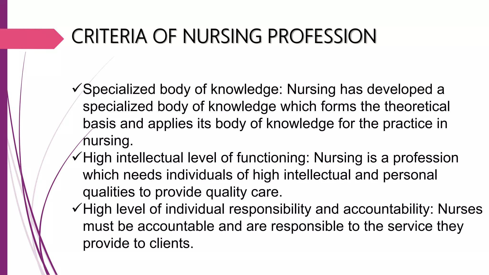 Nursing as a profession | PPTX