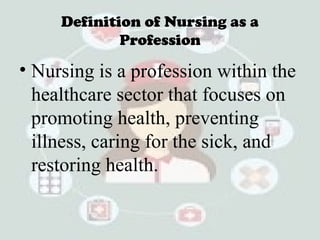 Nursing as a Profession:-Definition, Characteristics, and Criteria of ...