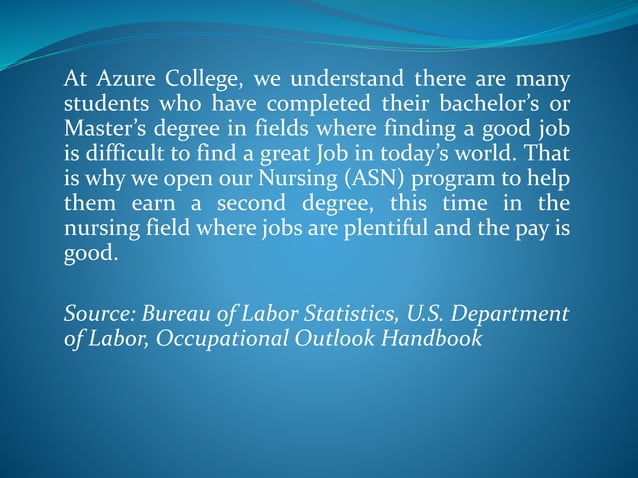 Azure College - Nursing (ASN) Degree | PPTX