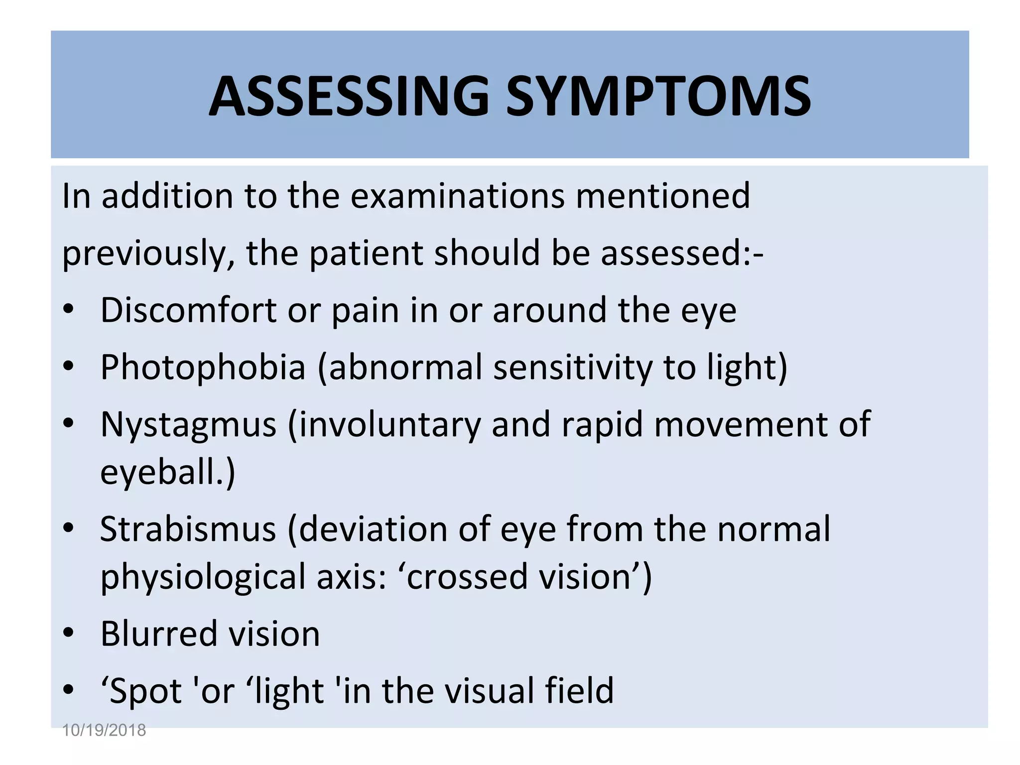 Nursing assessment and assessment of eye | PDF