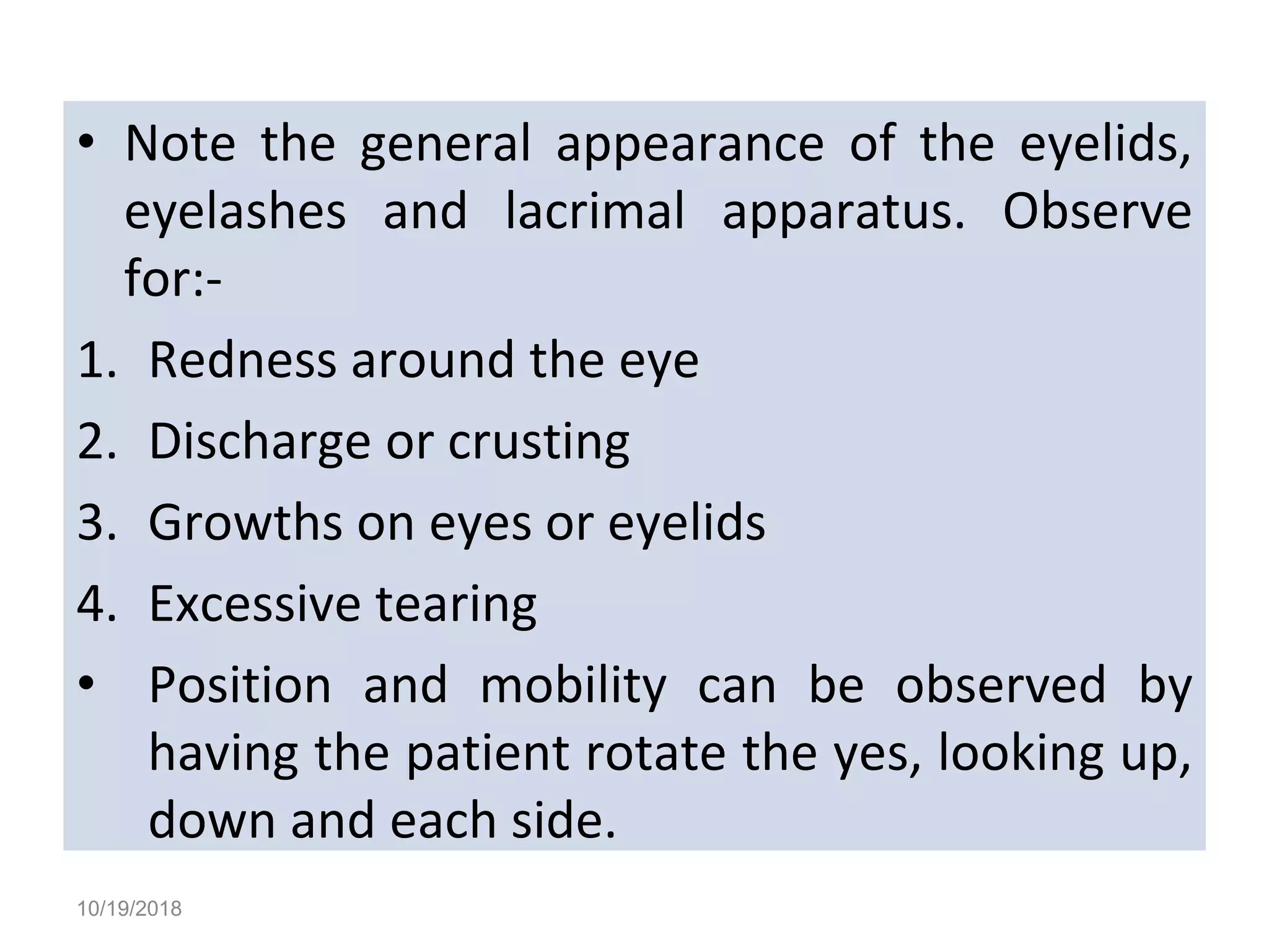 Nursing assessment and assessment of eye | PDF