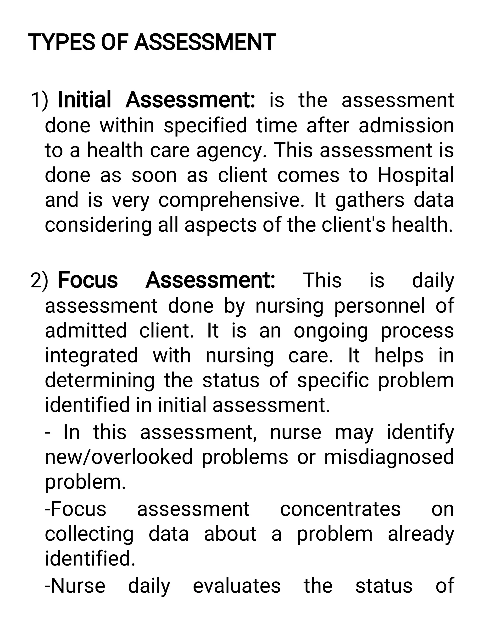 Nursing assessment | PDF