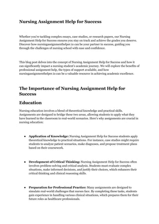nursing assignment helper for success.pdf