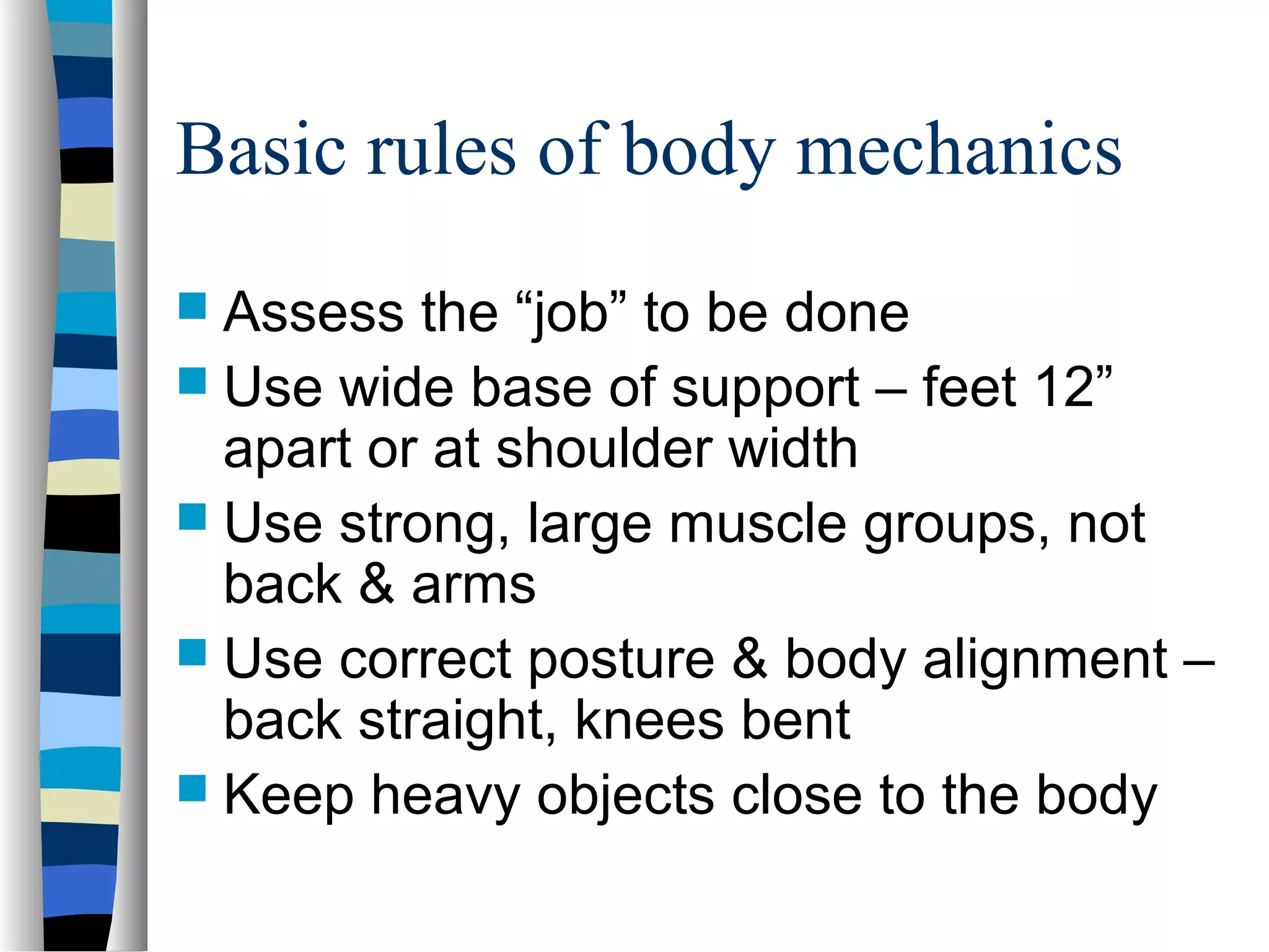Nursing assistant body mechanics 1 | PPT