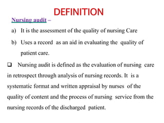 Audit/ Nursing audit | PPTX