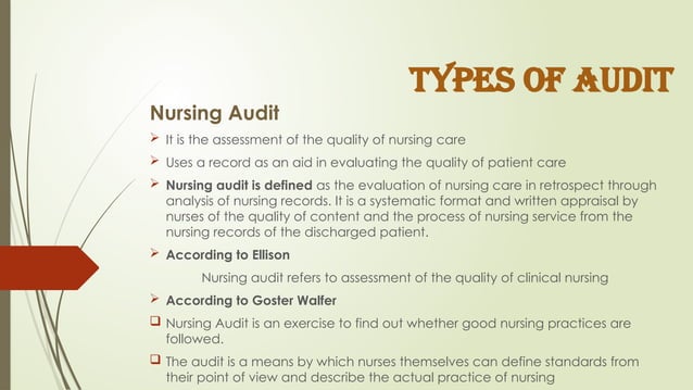 Nursing Audit. PREPARED BY MSC STUDENT | PPTX | Healthcare Industry ...