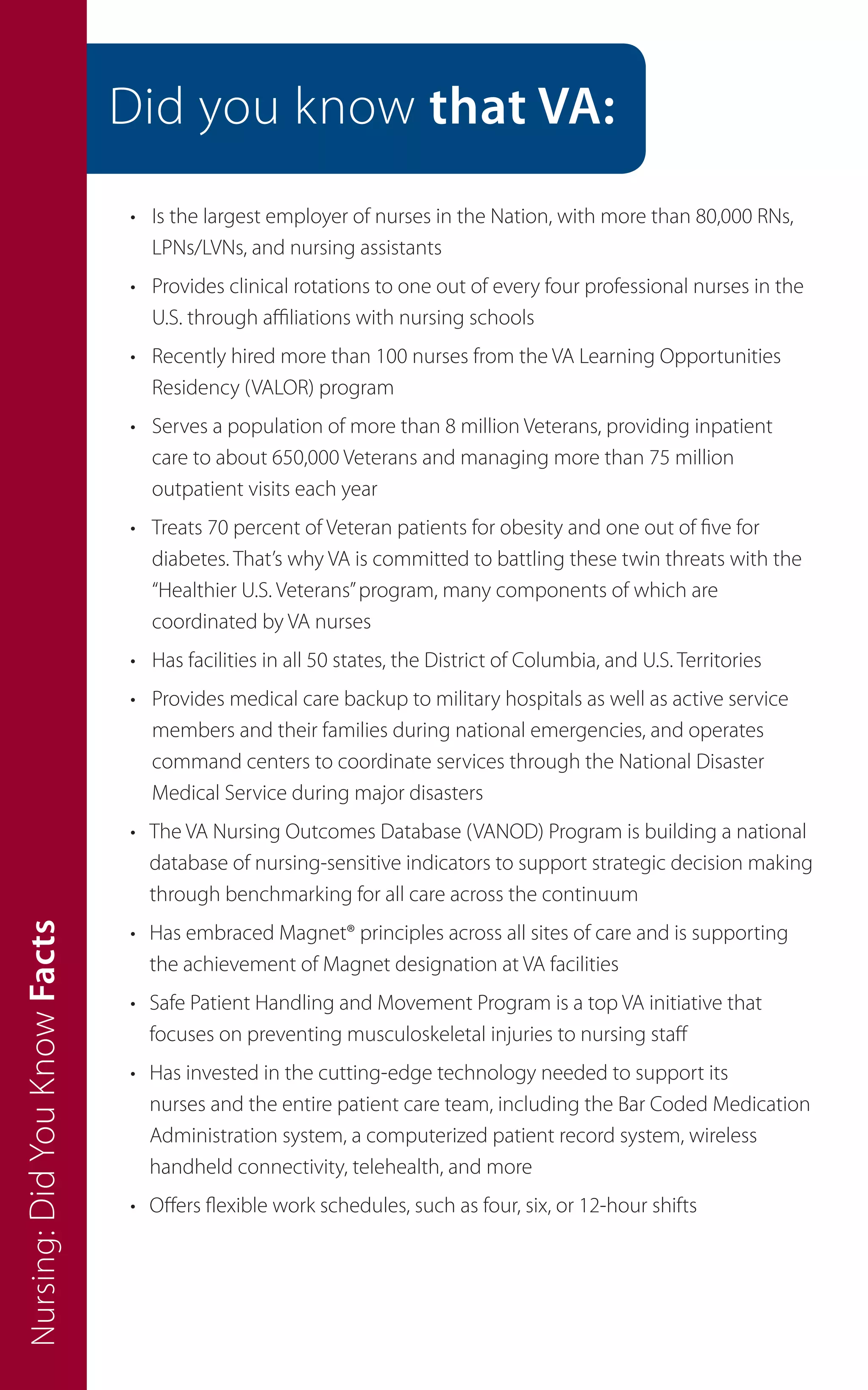 VA Nursing Brochure | PDF