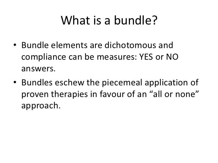 Superbugs and Bundles of Care