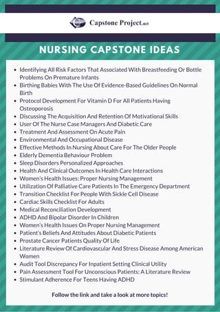 Nursing Capstone Paper Topics | PDF