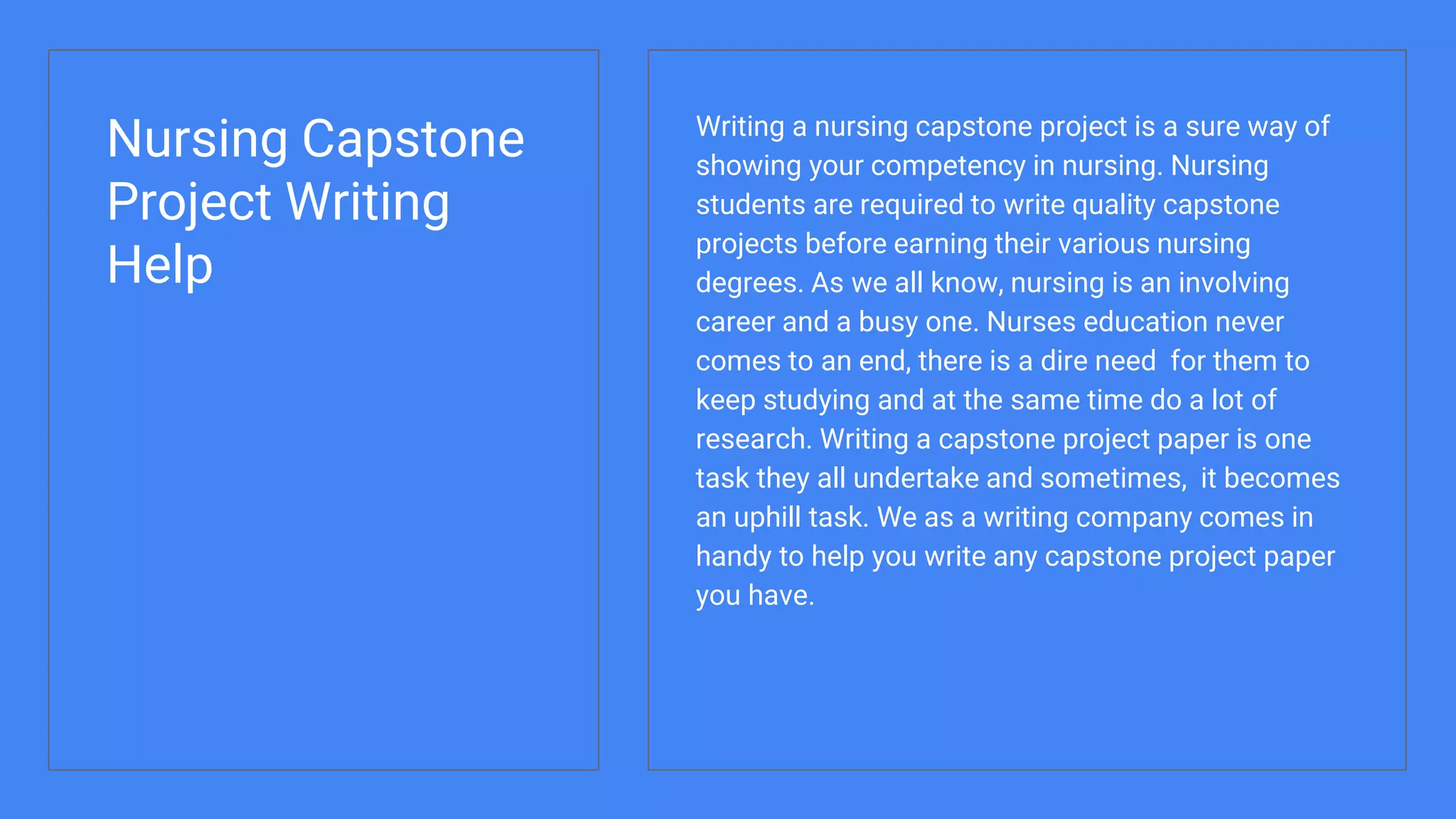 Nursing capstone project writing | PPTX