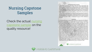 Nursing Capstone Examples 2019 | PPTX