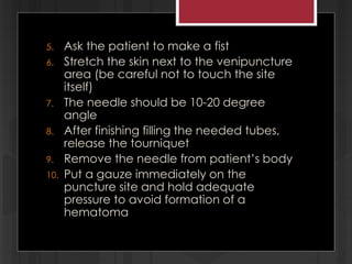 Blood sampling / collection of venous blood | PPTX