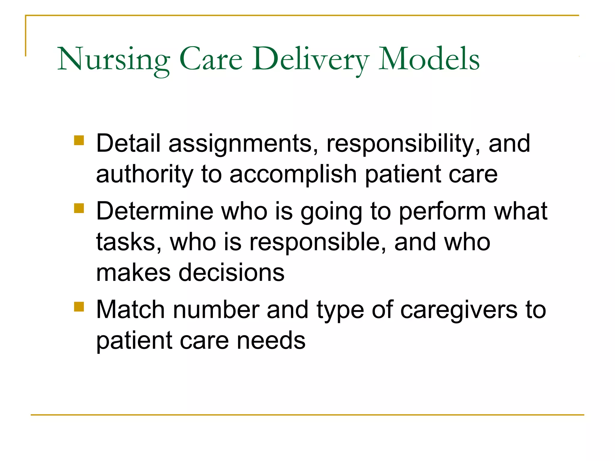 Nursing care delivery | PPT