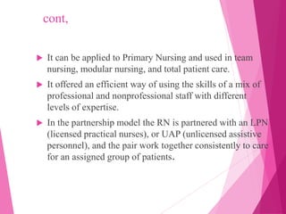 Nursing care delivery system | PPT