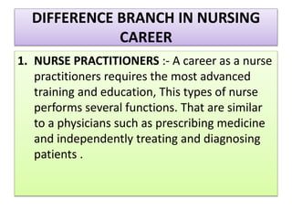Nursing career oppourtunities | PPTX