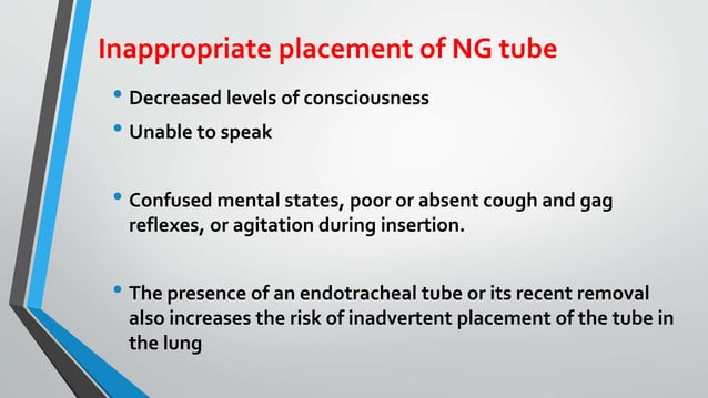 Nursing care for nasogastric tube patients | PPTX | Digestive Disorders ...