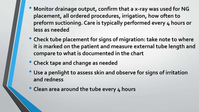 Nursing care for nasogastric tube patients | PPTX | Digestive Disorders ...