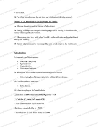 Nursing care of children with altered gastrointestinal function ...