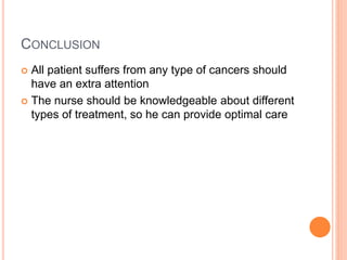 Nursing care of client with cancer | PPTX