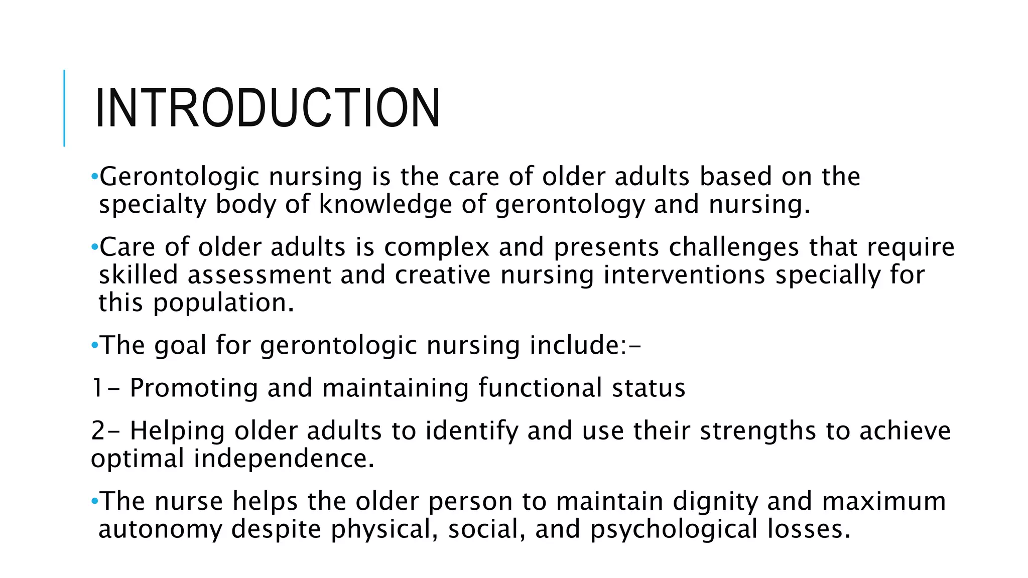 Nursing care of elderly | PPTX