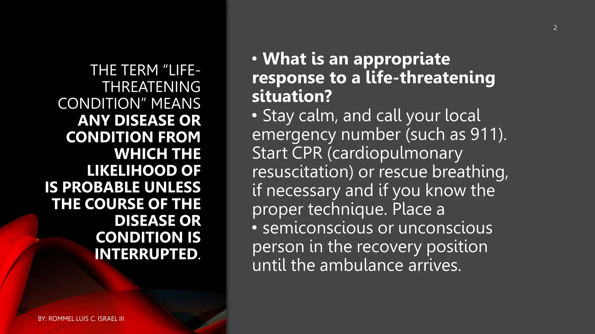 Nursing Care of Patients with Life Threatening Conditions, High Acuity ...