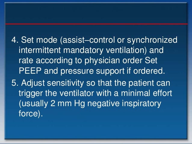 Nursing care of ventilated patient