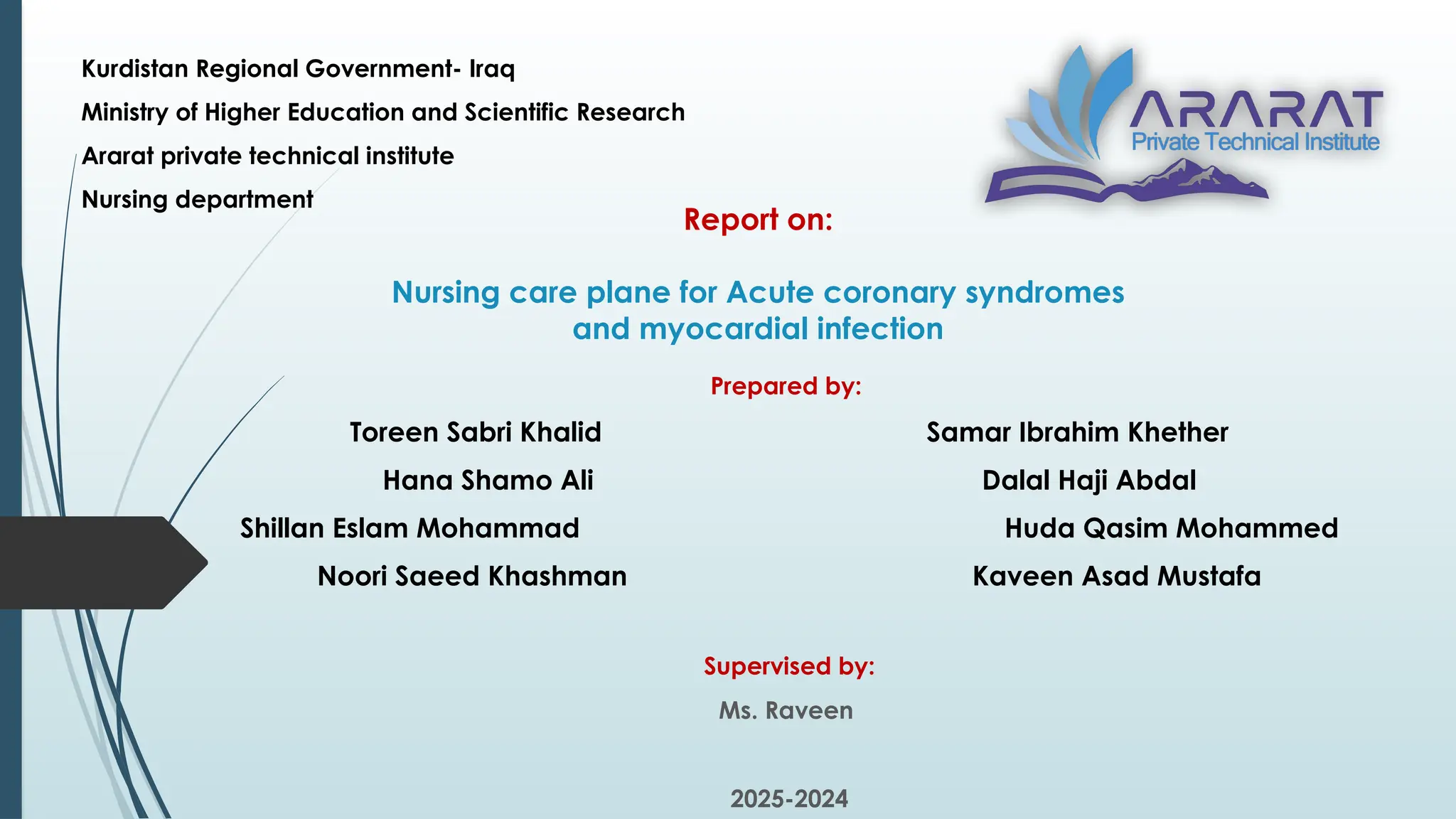 Nursing care plane for Acute coronary syndromes and myocardial ...