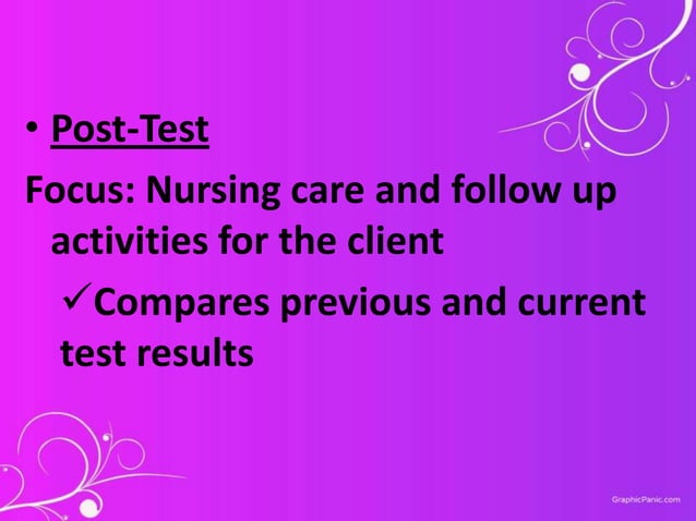 Nursing care to patients undergoing diagnostic procedures (blood ...