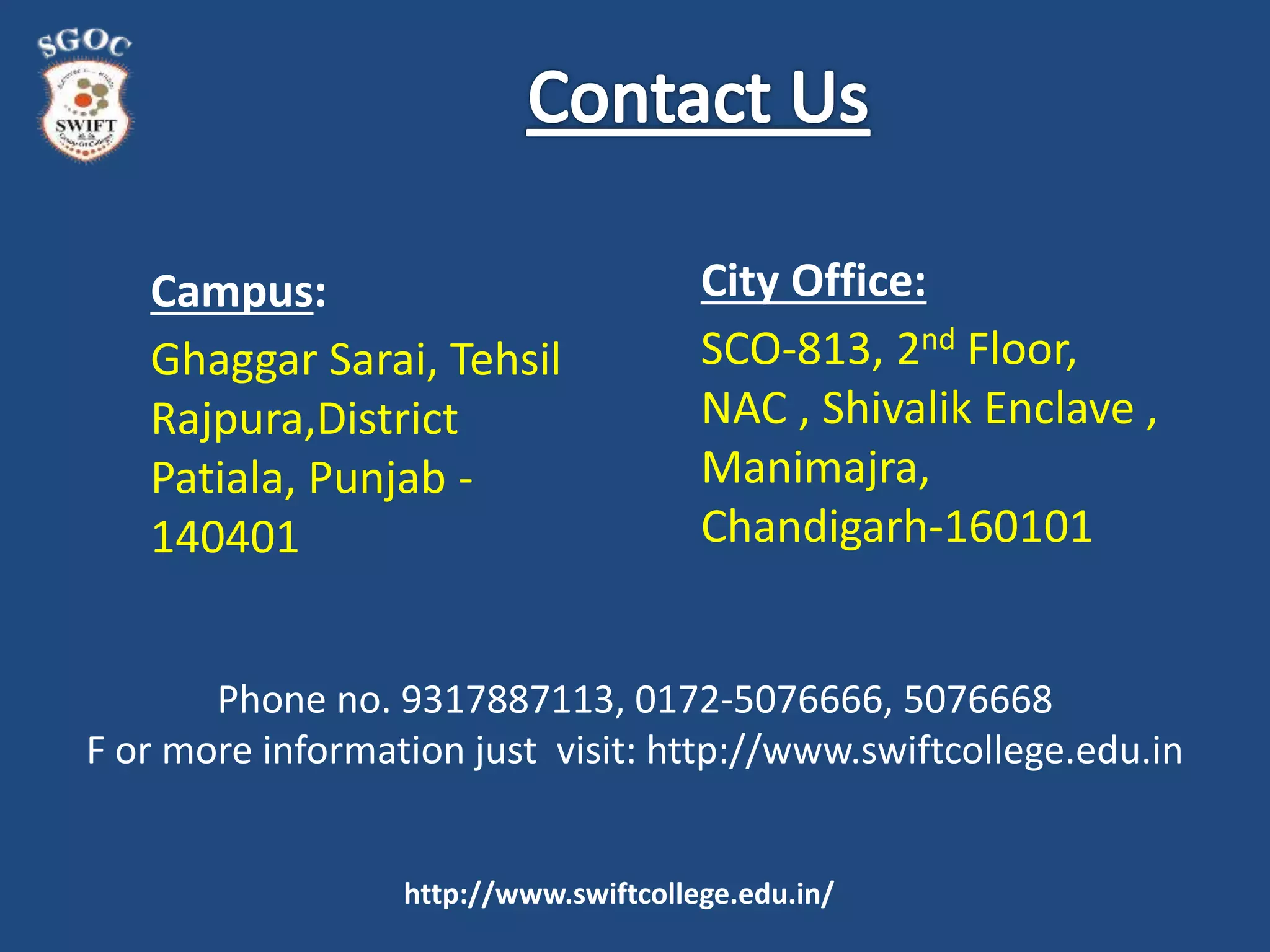 Swift College | Nursing college in Punjab | PPTX