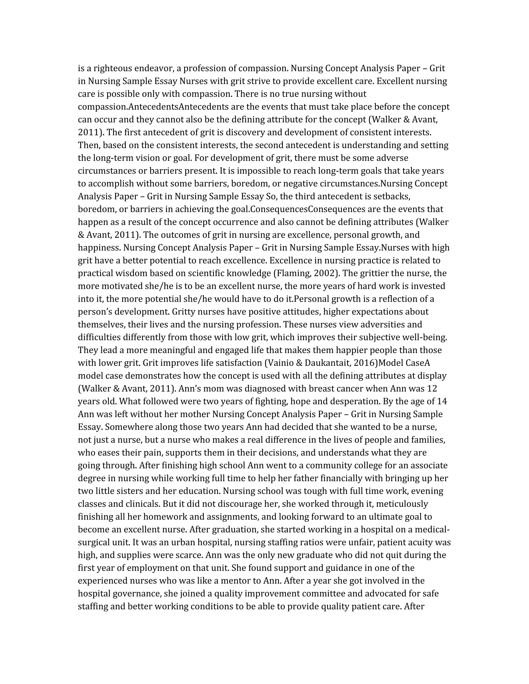 Nursing Concept Analysis Paper Grit in Nursing Sample Essay.docx
