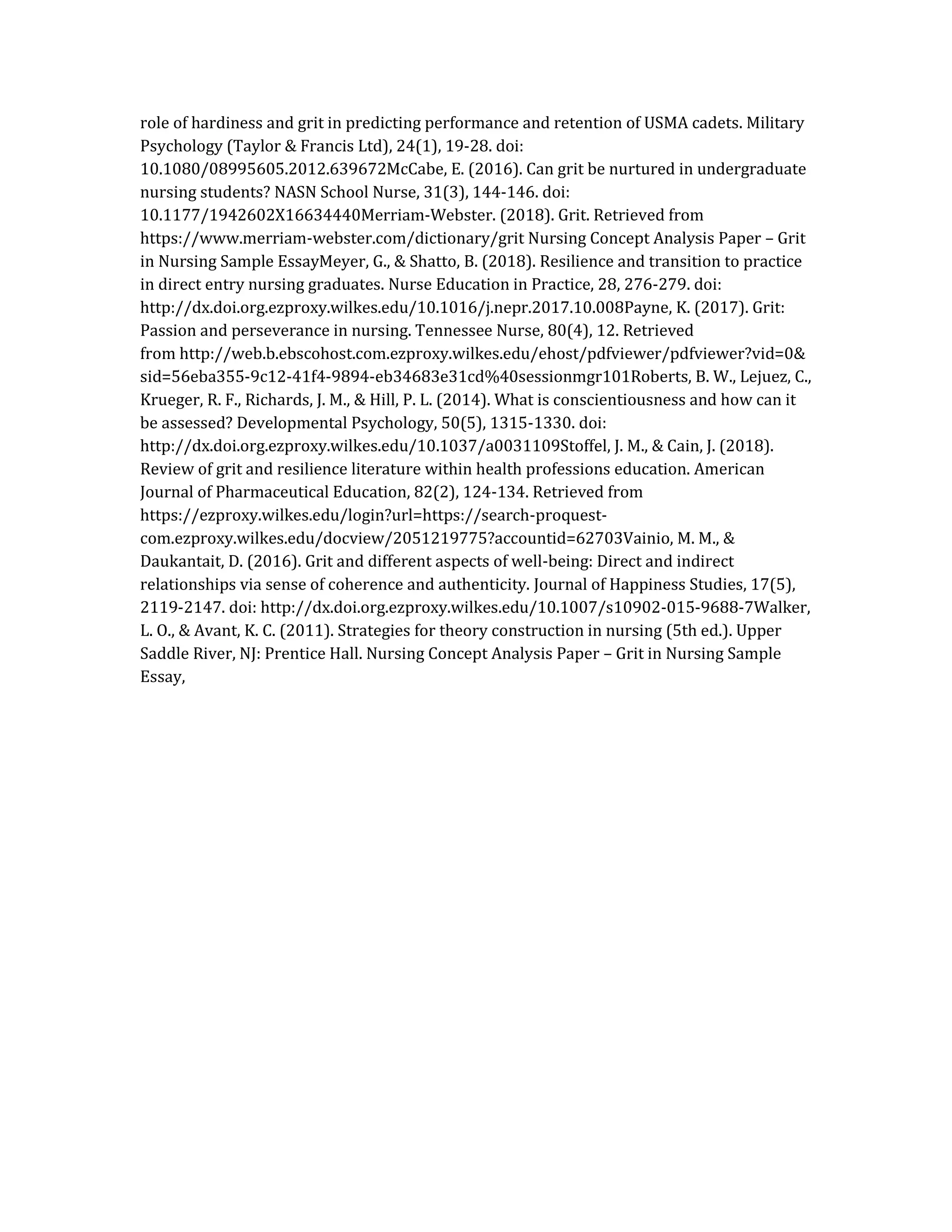 Nursing Concept Analysis Paper Grit in Nursing Sample Essay.docx