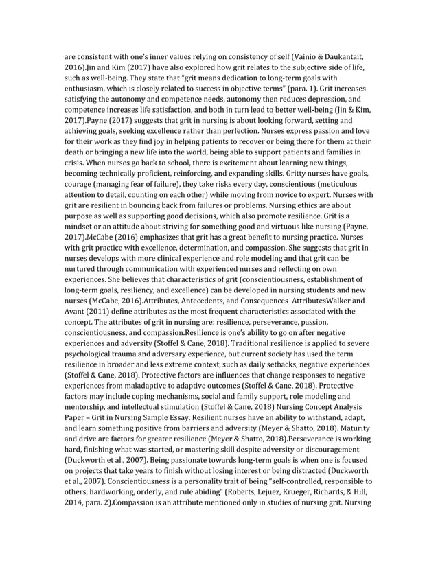 Nursing Concept Analysis Paper Grit in Nursing Sample Essay.docx
