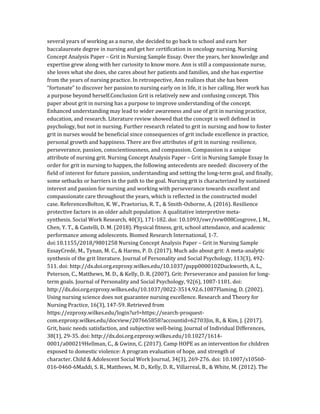 Nursing Concept Analysis Paper Grit in Nursing Sample Essay.docx