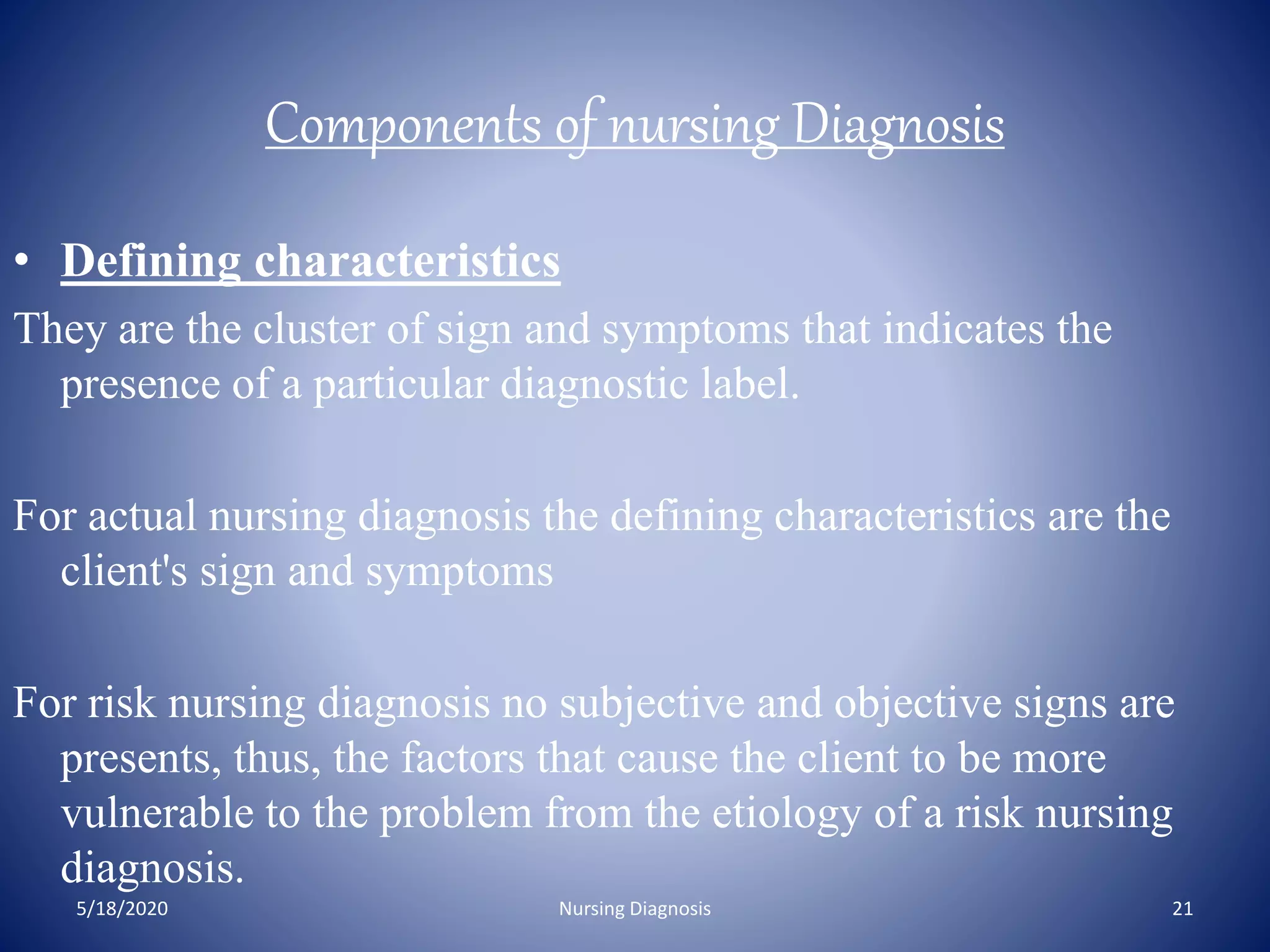 Nursing Diagnosis (nursing process) | PPT