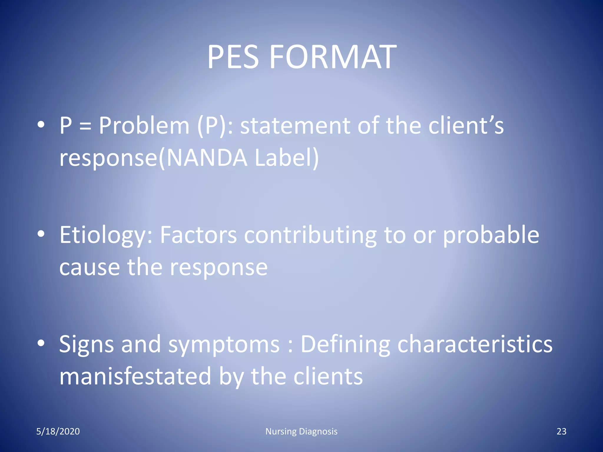 Nursing Diagnosis (nursing process) | PPT
