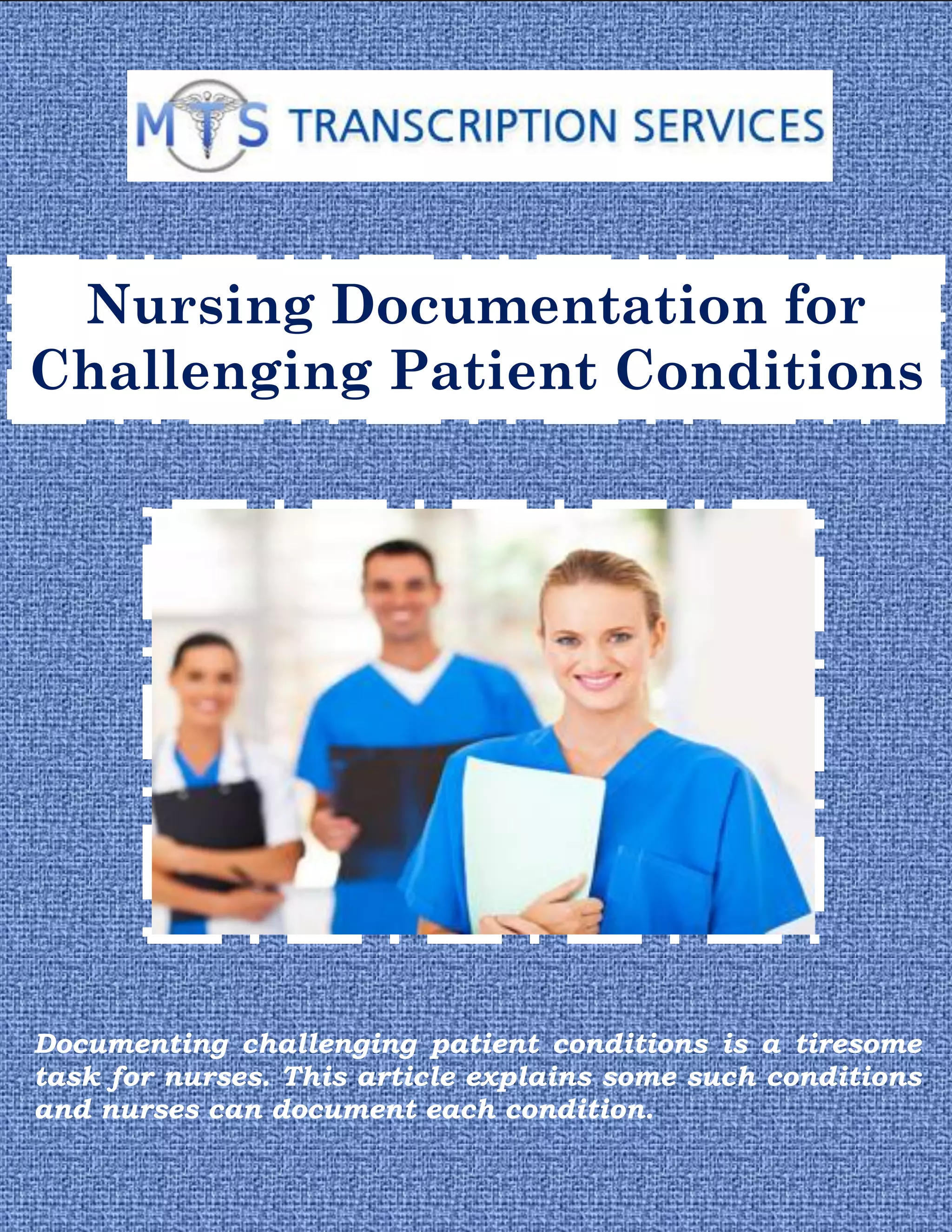 Nursing documentation for challenging patient conditions | PDF