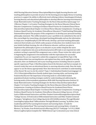 Nursing Education Seminar I.docx