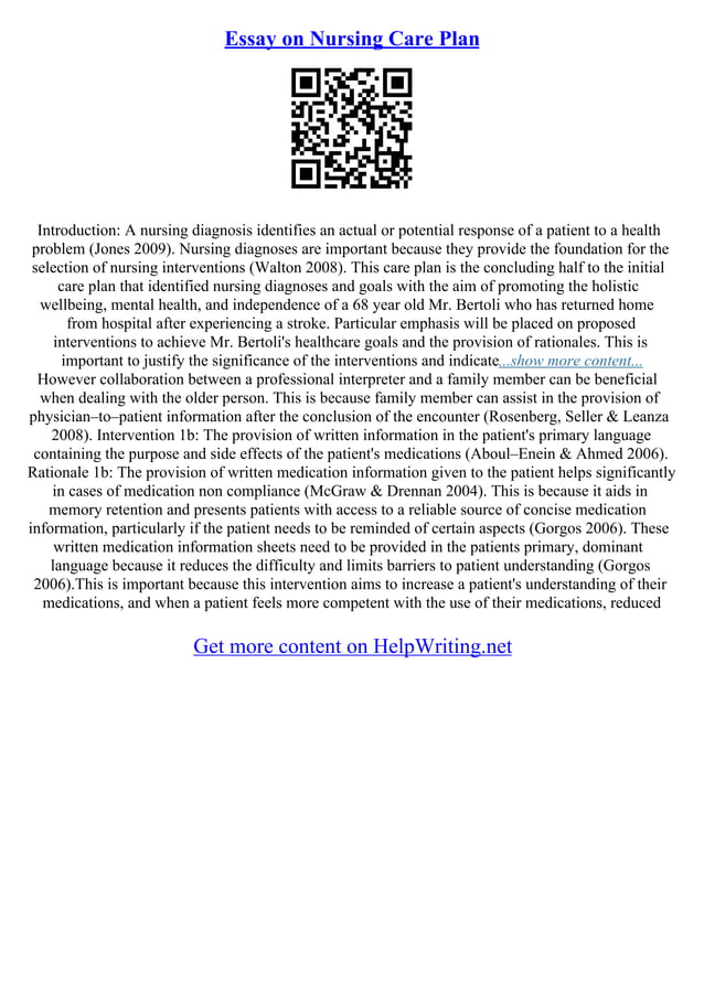 Nursing Essay Examples | PDF | Lung and Respiratory Health | Diseases ...