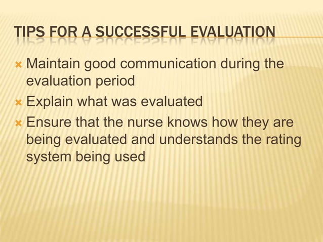 Nursing evaluations ppt | PPTX | Resume Writing and Advice | Job Search